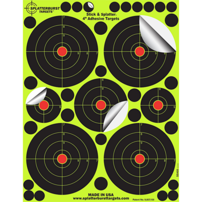 4" Stick & Splatter Adhesive Targets - Splatterburst Targets