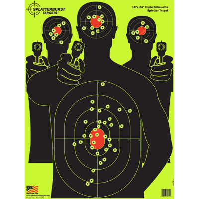 18” x 24” Triple Silhouette Splatter Target - Splatterburst Targets